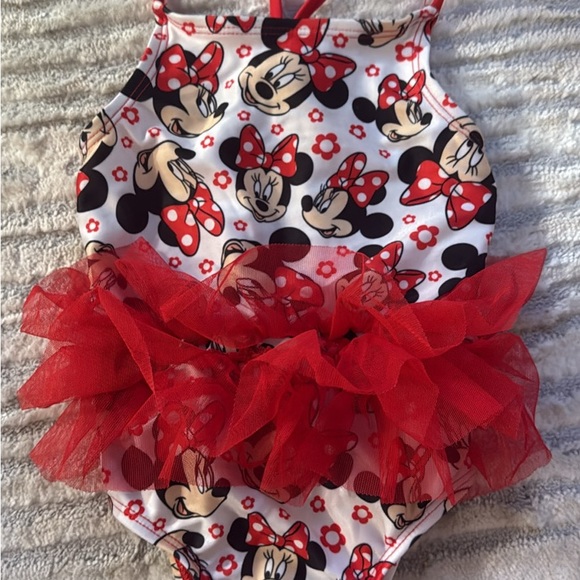 Disney | Swim | Disney Red And White Minnie Mouse Kids Swim One Piece ...